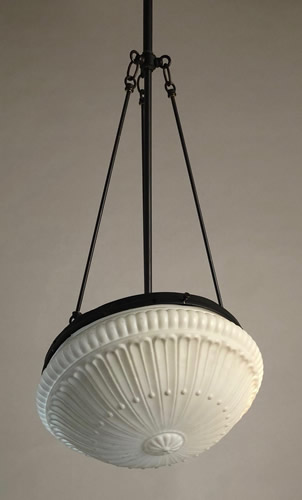 Genuine Antique Lighting: Frosted Milk Glass Inverted Domes