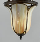Genuine Antique Lighting: Amber leaded Glass Pendant Lights