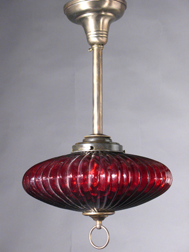 Genuine Antique Lighting: Ruby Glass Pendant