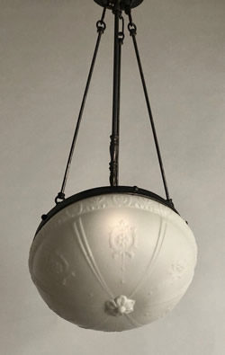 Genuine Antique Lighting: Pair of Satin Milk Glass Inverted Dome ...