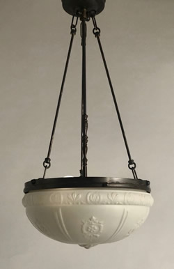 Genuine Antique Lighting: Pair of Satin Milk Glass Inverted Dome ...