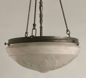 Genuine Antique Lighting: Frosted Clear Leaf Inverted Dome Ceiling Light