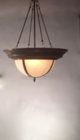 Genuine Antique Lighting: Panel Glass Inverted Dome