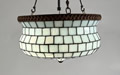 Genuine Antique Lighting: White Slag Glass Inverted Dome Ceiling Light