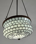 Genuine Antique Lighting: White Slag Glass Inverted Dome Ceiling Light