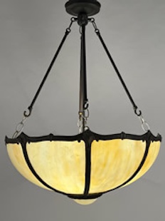 Genuine Antique Lighting: Amber Panel Inverted Dome