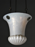 Genuine Antique Lighting: Steuben Calcite Acid Cutback Inverted Dome