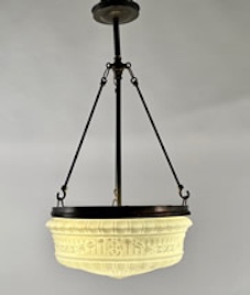 Genuine Antique Lighting: Frosted embossed Glass Inverted Dome Ceiling ...