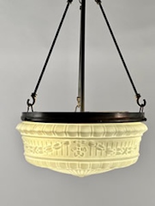 Genuine Antique Lighting: Frosted embossed Glass Inverted Dome Ceiling ...