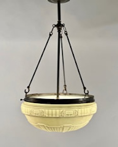 Genuine Antique Lighting: Milk Glass Inverted Dome Ceiling Light