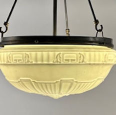 Genuine Antique Lighting: Milk Glass Inverted Dome Ceiling Light