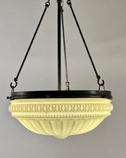 Genuine Antique Lighting: Art Deco Design Milk Glass Inverted Dome ...
