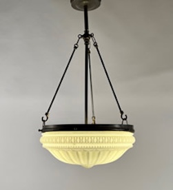 Genuine Antique Lighting: Art Deco Design Milk Glass Inverted Dome ...