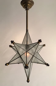 Genuine Antique Lighting: Very Large Crackle Glass Star