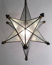 Genuine Antique Lighting: Very Large Crackle Glass Star