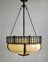 Genuine Antique Lighting: Unusual Cream Slag Glass Inverted Dome Light