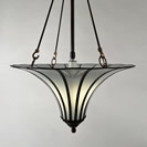 Genuine Antique Lighting: White Leaded Glass Inverted Dome