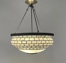 Genuine Antique Lighting: Brickwork Inspired Leaded Glass Inverted Dome