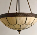 Genuine Antique Lighting: Cream-Amber Leaded Glass Inverted Dome ...