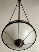 Genuine Antique Lighting: White Slag Glass Inverted Dome Light