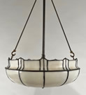 Genuine Antique Lighting: White Slag Glass Inverted Dome Light