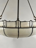Genuine Antique Lighting: White Slag Glass Inverted Dome Light